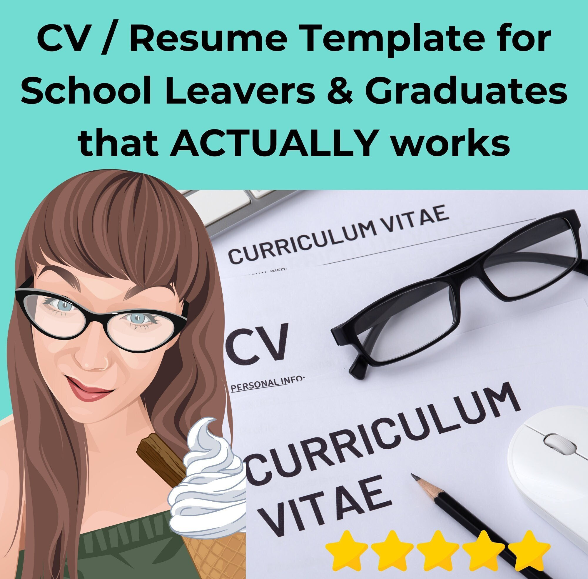 ATS Friendly CV / Resume Template for School Leavers and Graduates With ...