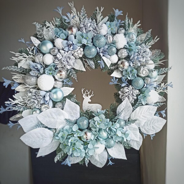 Blue Christmas Wreath - Etsy