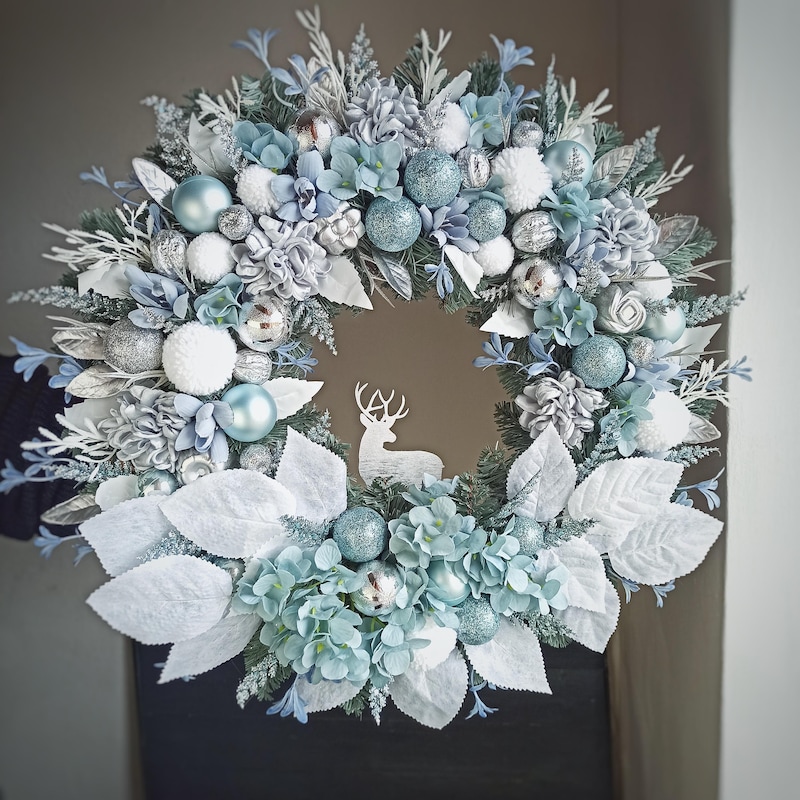 Blue Christmas Wreath - Etsy
