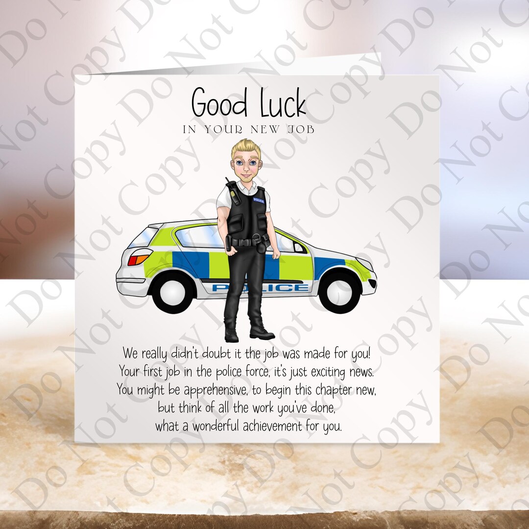 Police Officer Card, Male Officer, New Job, Congratulations Card Police ...