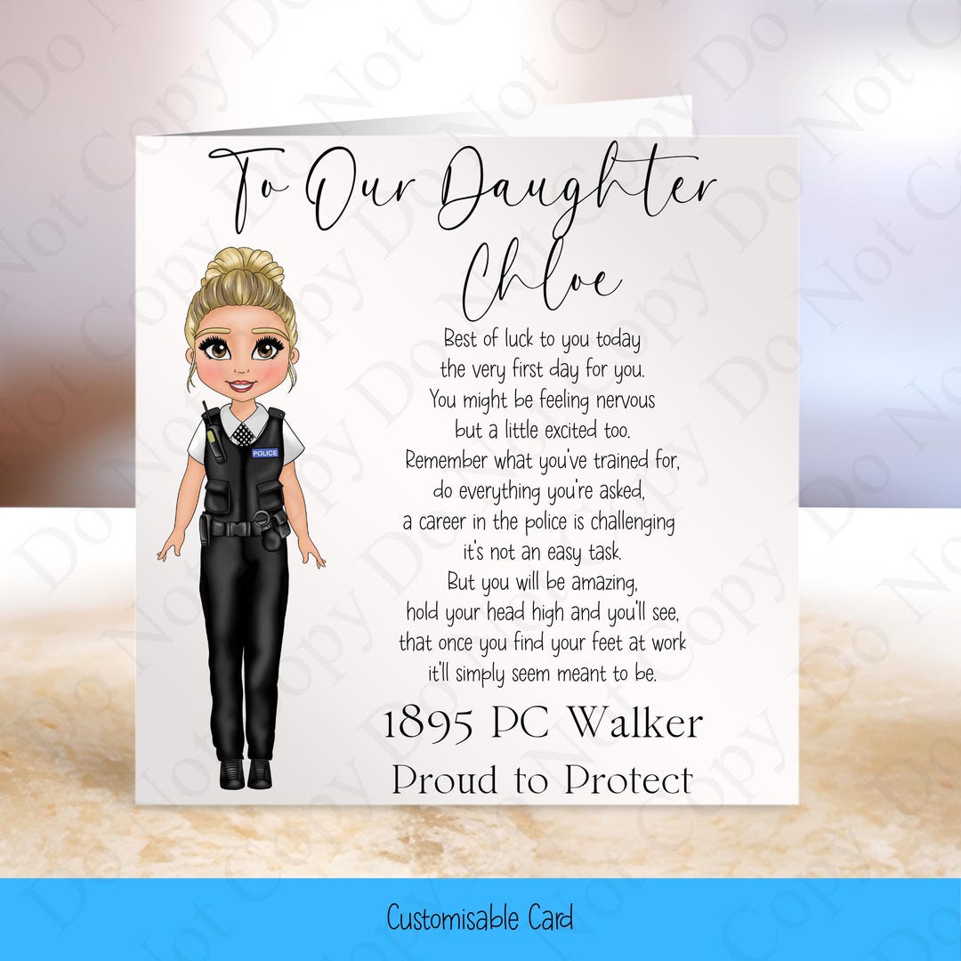 Female Police Officer Congratulations Card - Etsy UK