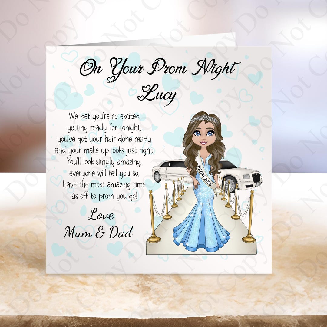 Prom Night, Prom 2025, Personalised Daughter Prom Card, Granddaughter ...
