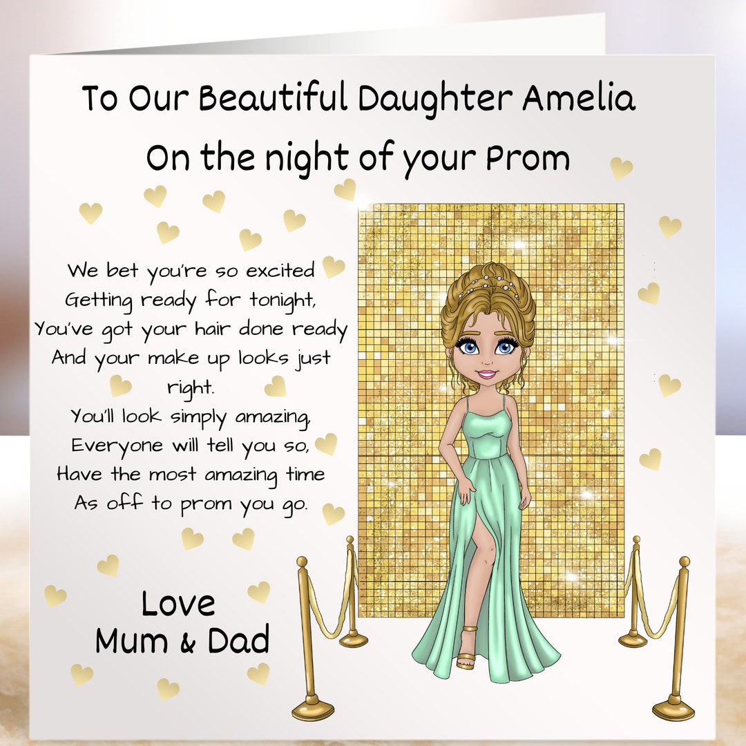 Prom Night, Personalised Daughter Prom Card, Granddaughter Prom Card ...