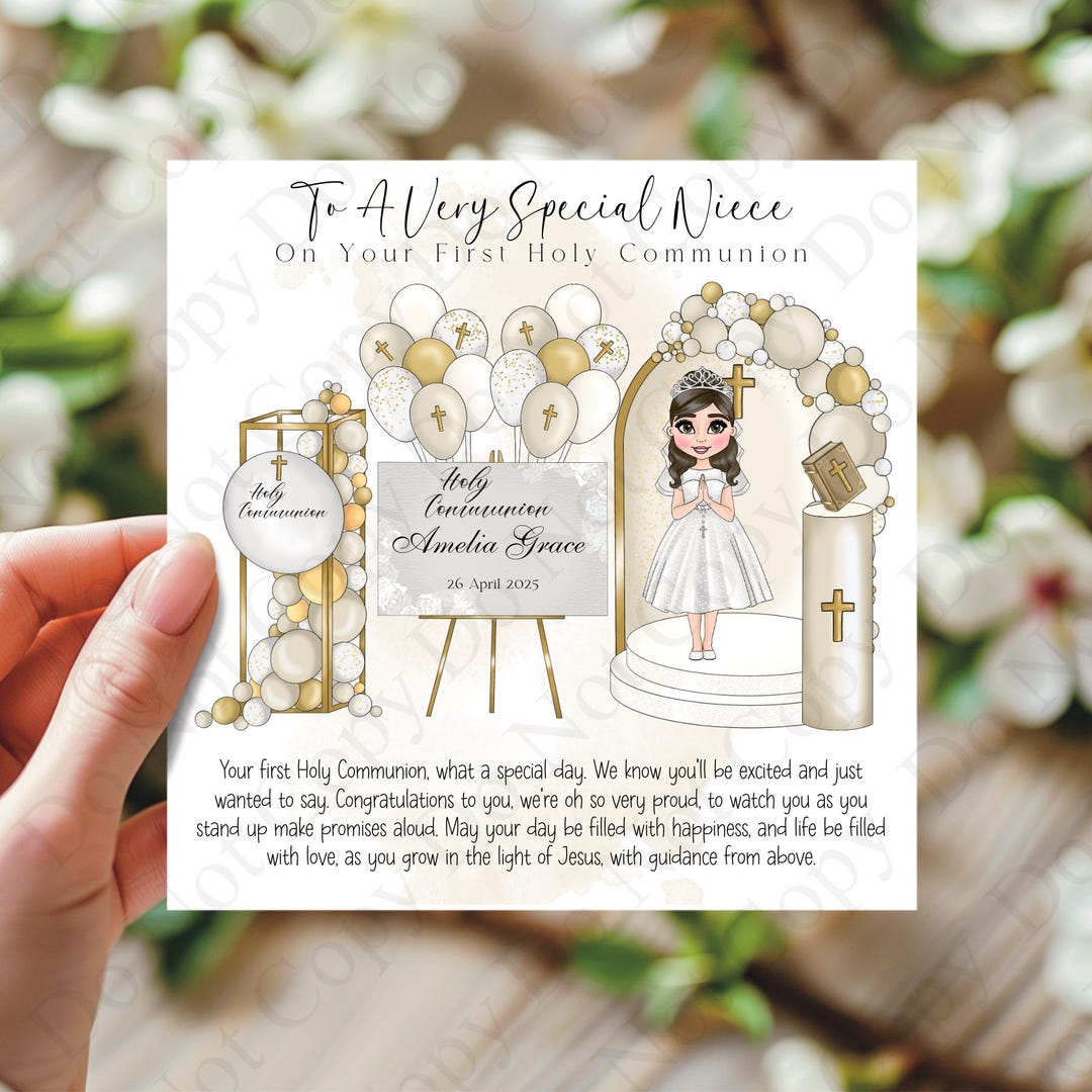 First Communion, 1st Holy Communion, Card for Her, Gift for Her, First ...