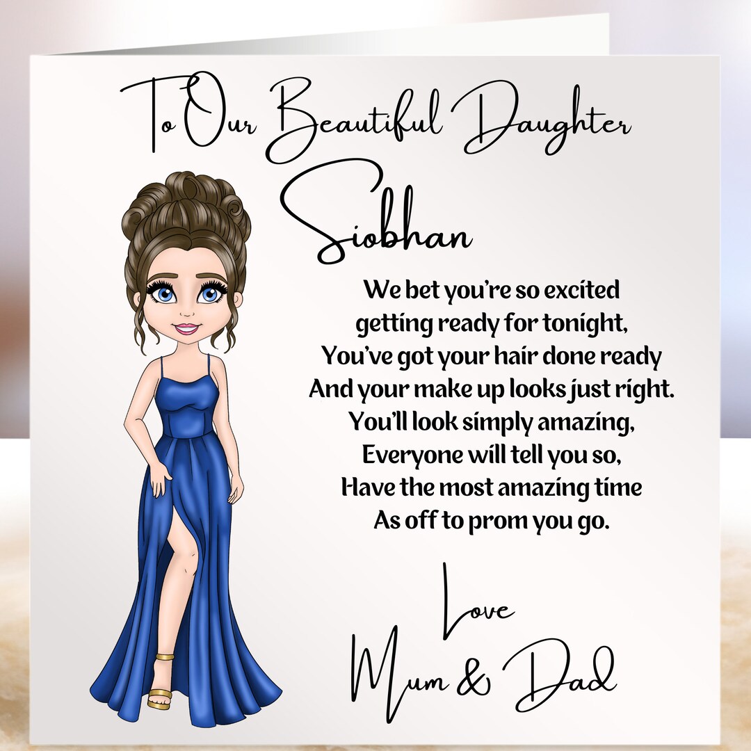Prom Night, Personalised Daughter Prom Card, Granddaughter Prom Card ...