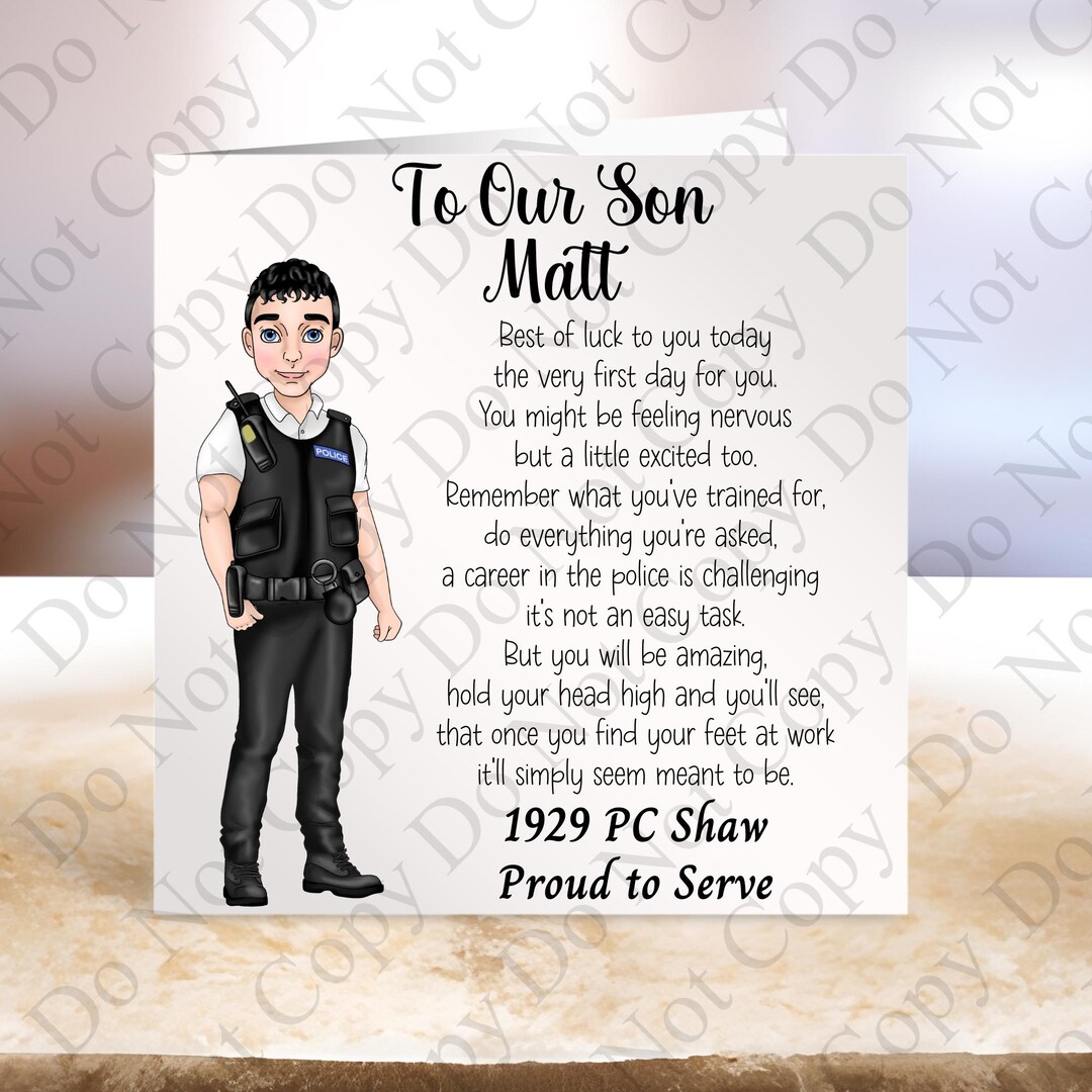 Police Officer Card, Male Police Officer, Police Sergeant, Customisable ...