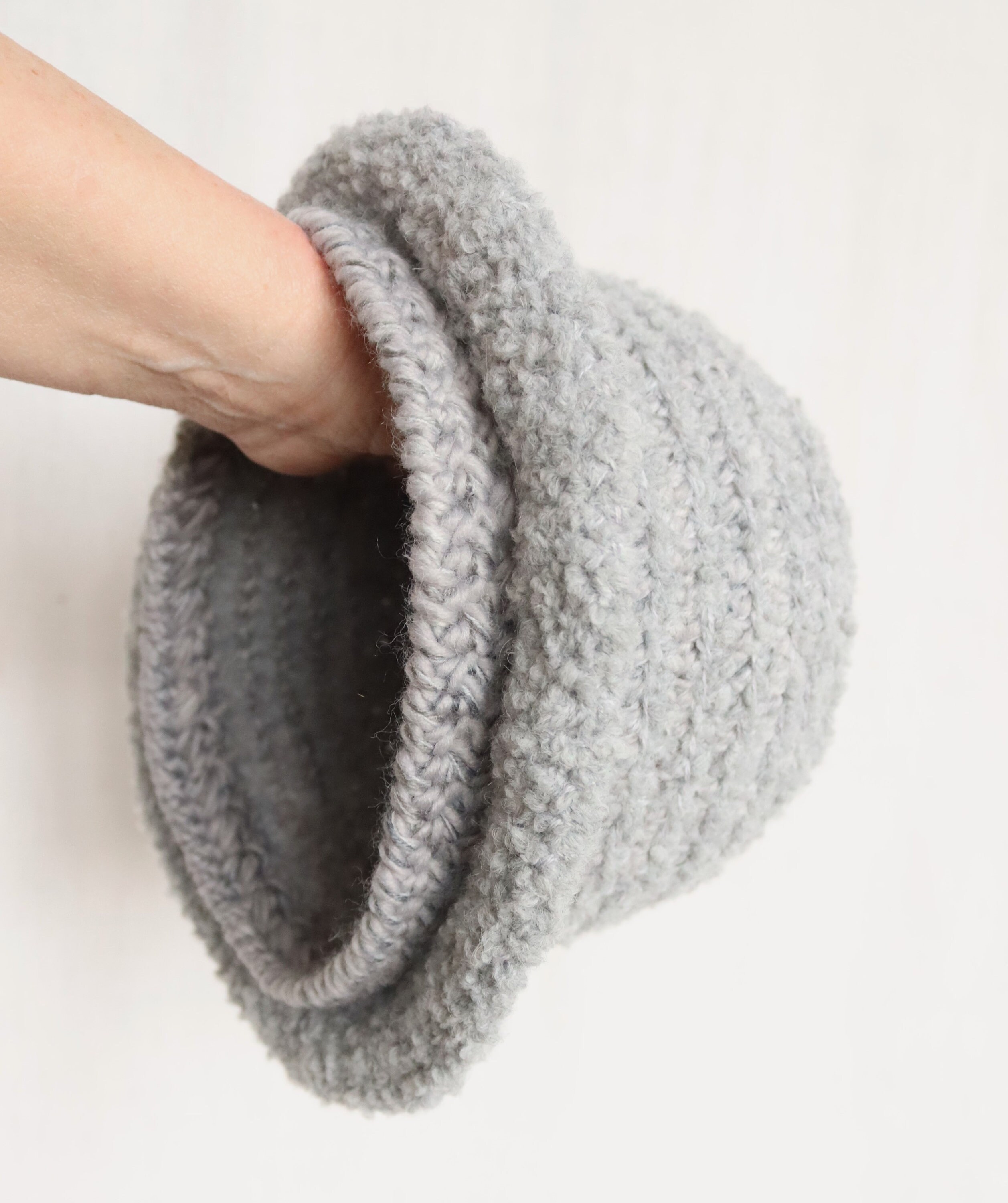 Women's Winter Cloche Hat in Dove Grey, Crochet Retro Style Bucket Hat ...