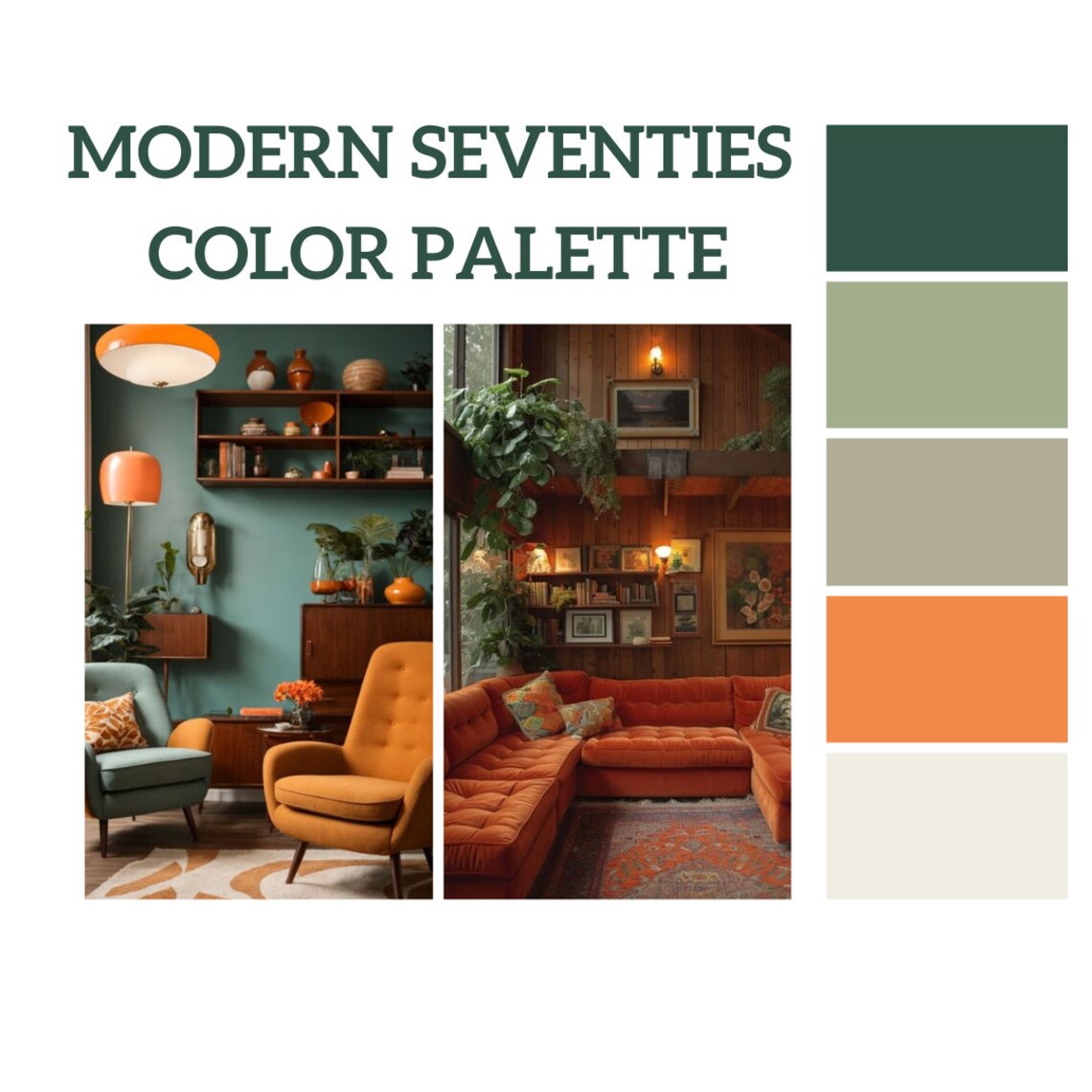 Modern Seventies Color Palette - Etsy