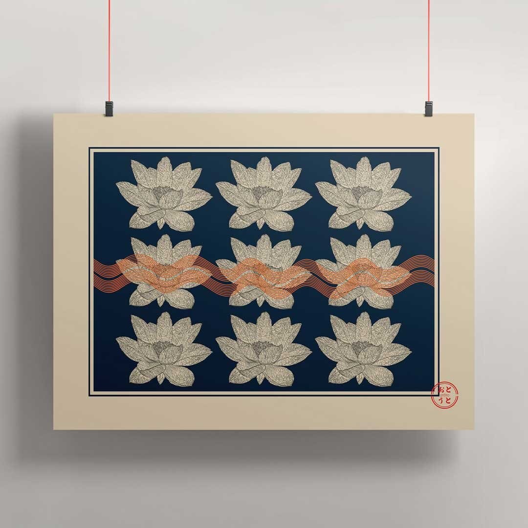 Hasu Poster the Lotuses, Japanese Print, Asian Wall Art, Japanese Wall ...