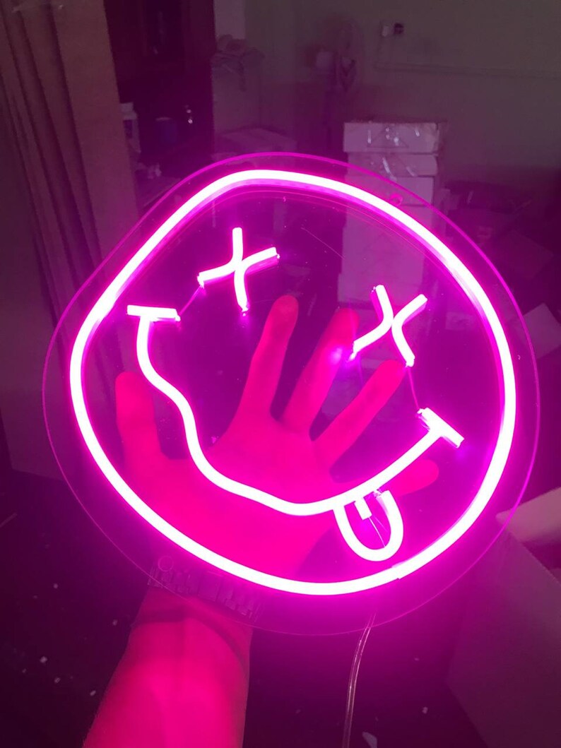 Smiley Face LED Neon Light Signs Personalized Gift Home Decor Wall Art ...