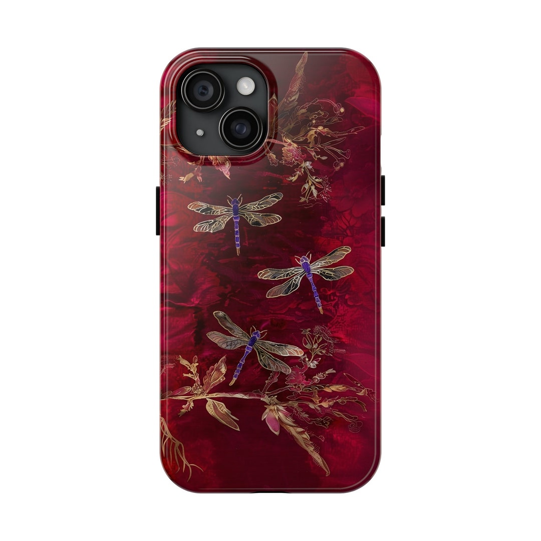 Crimson Flight Dragonfly Phone Case for Boho Style and Sophistication ...