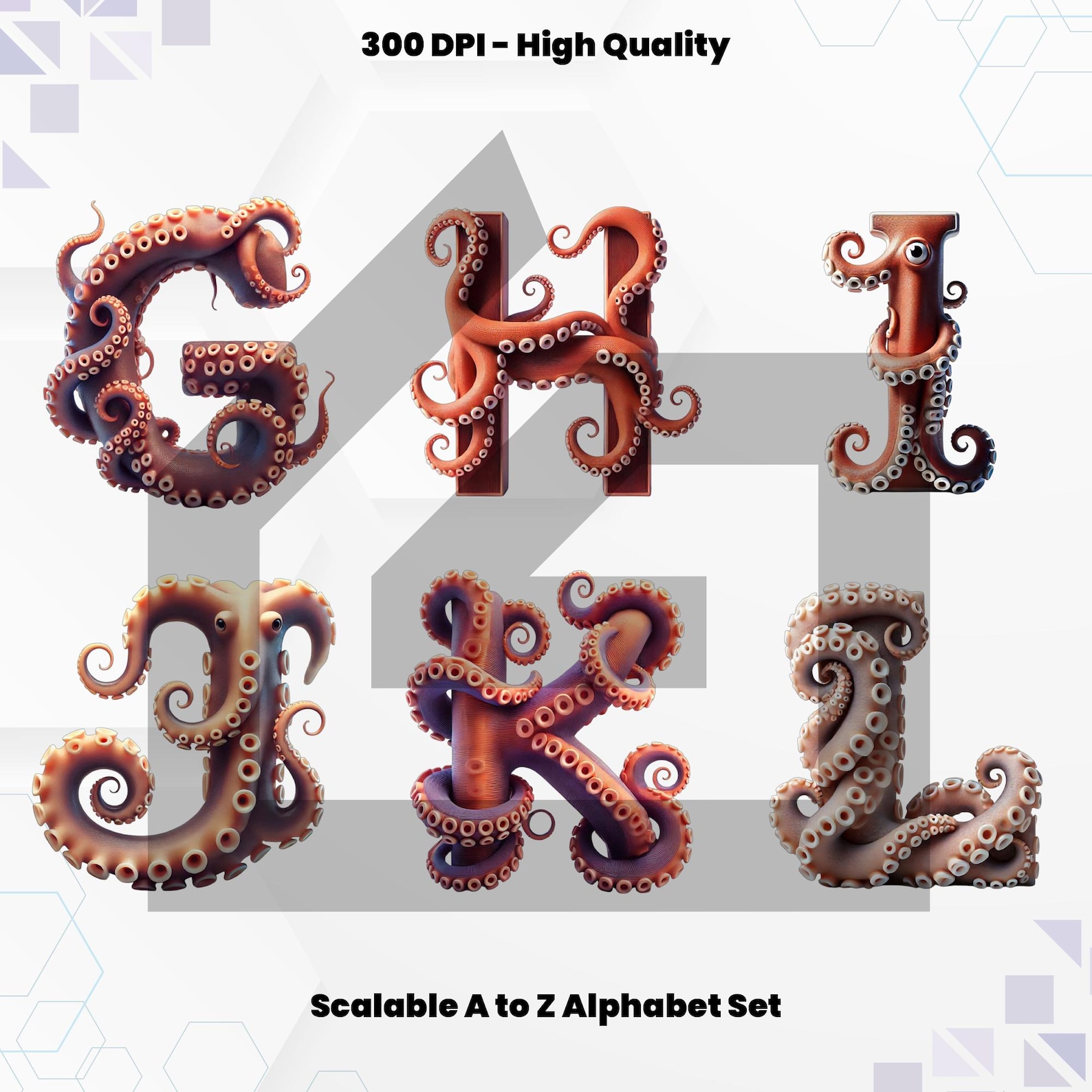 Octopus Png Clipart Octopus Letters Octopus Font Alphabet Png Doodle ...
