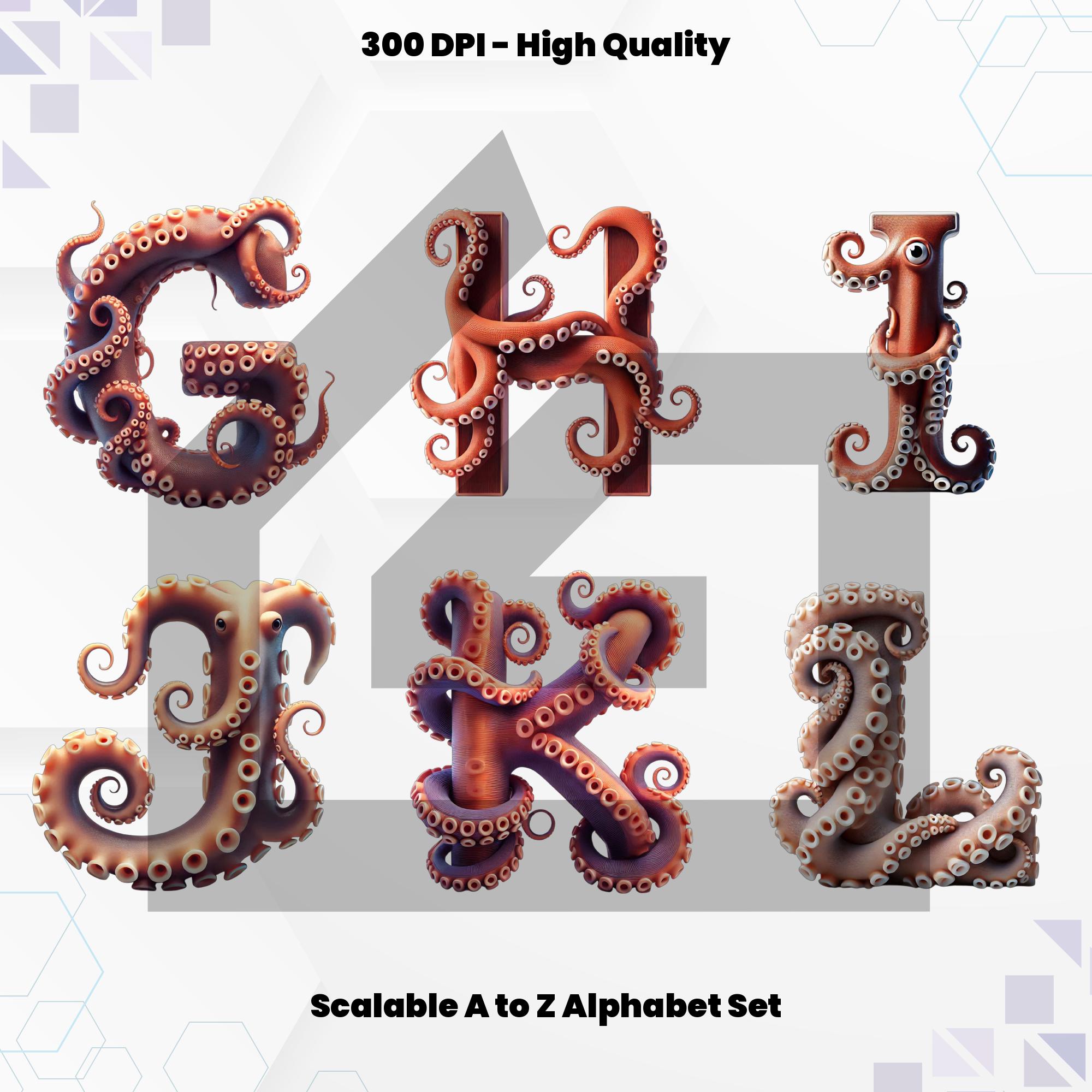 Octopus Png Clipart Octopus Letters Octopus Font Alphabet Png Doodle ...