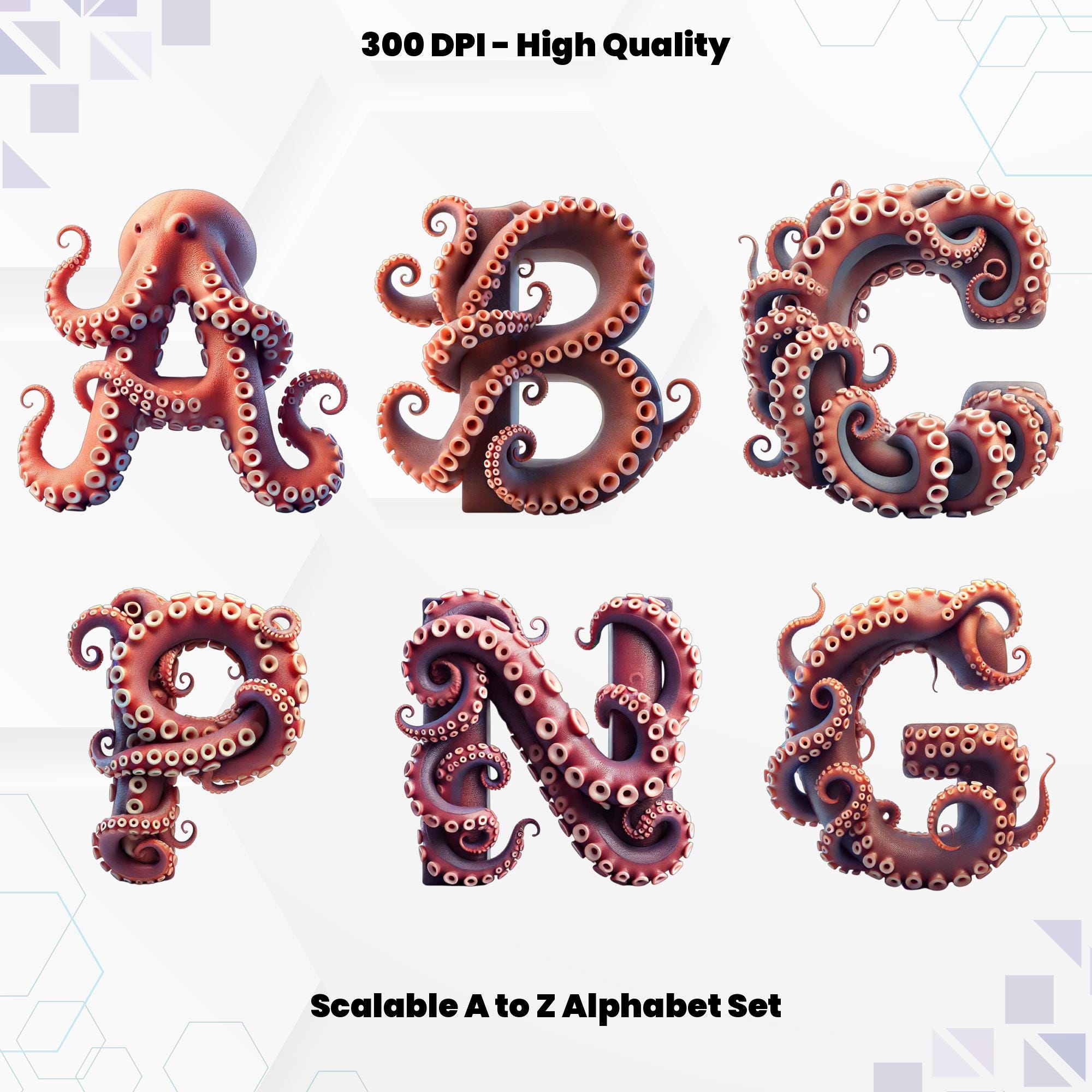 Octopus Png Clipart Octopus Letters Octopus Font Alphabet Png Doodle ...