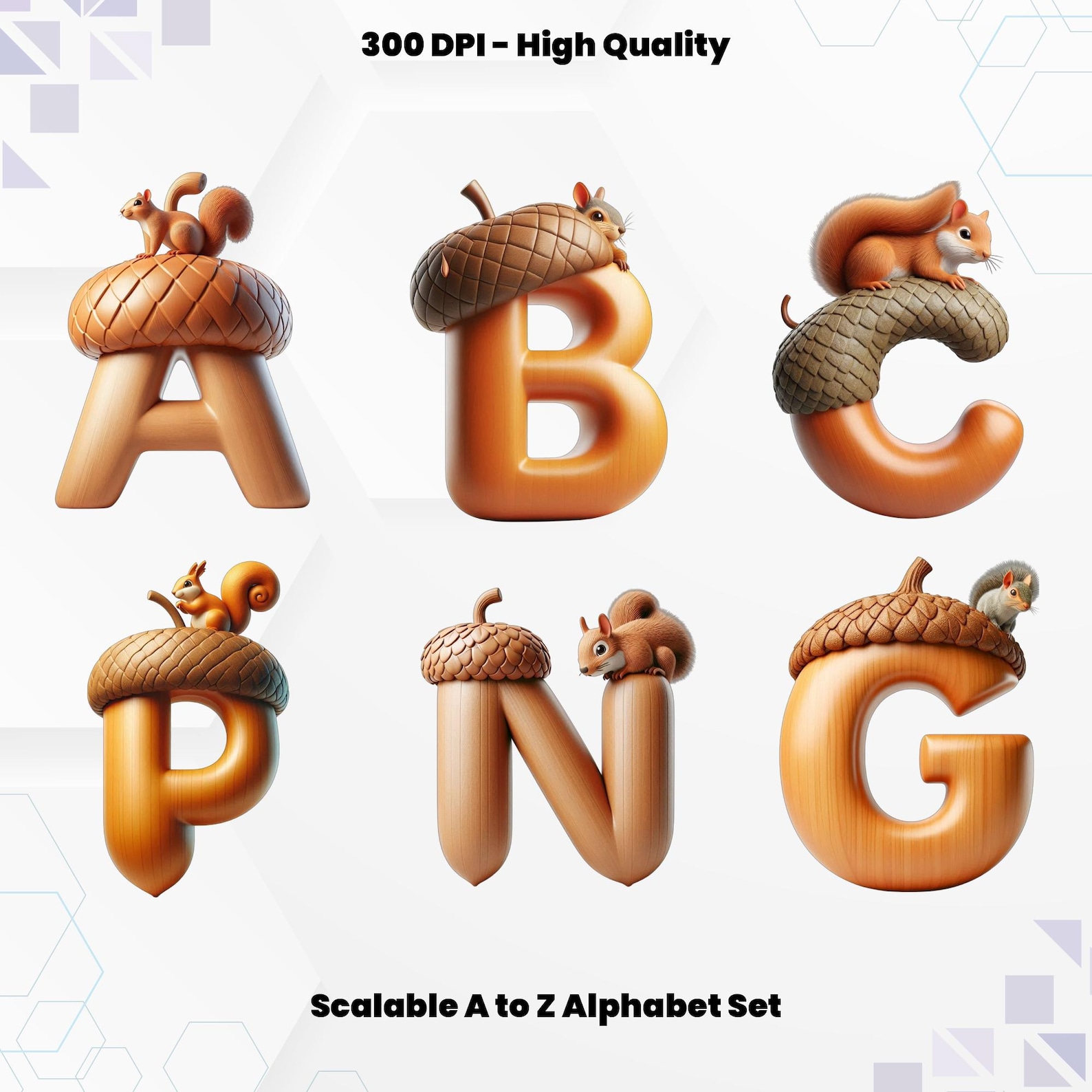 Squirrel Alphabet PNG: Nut Letters, Doodle Font (digital Stickers) - Etsy