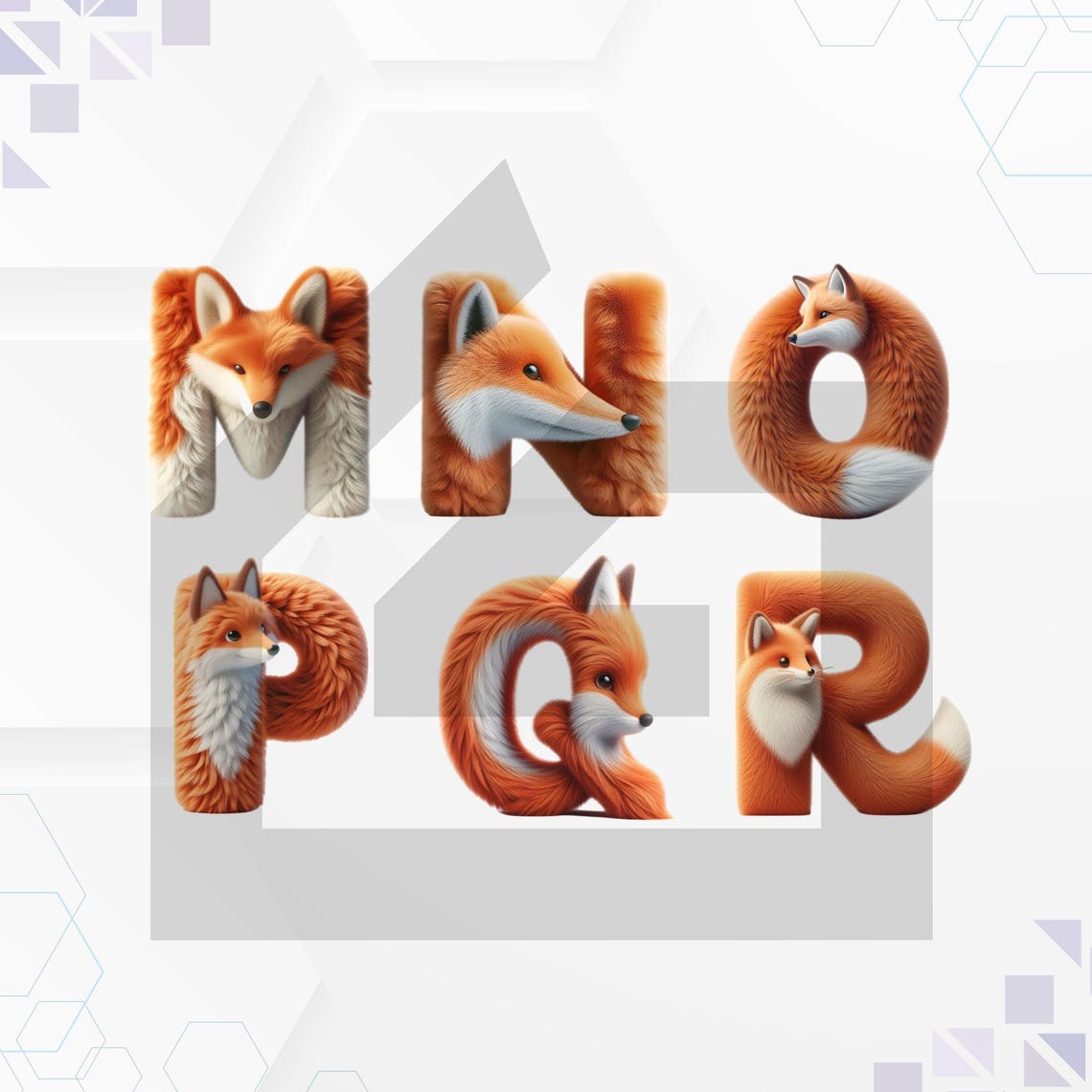 Fox Fur Alphabet PNG: 3D Doodle Font, Digital Letters (CMYK & RGB) - Etsy