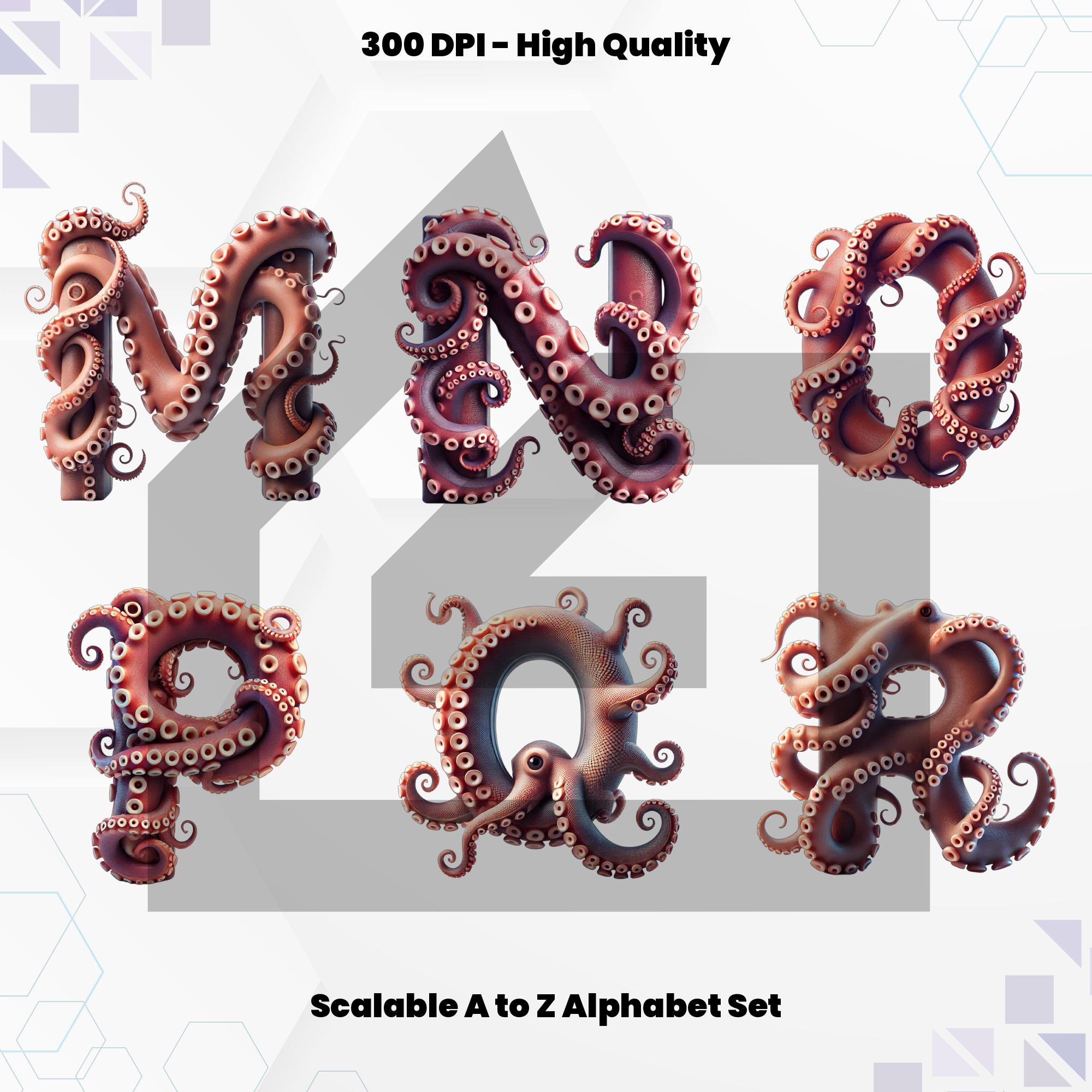 Octopus Png Clipart Octopus Letters Octopus Font Alphabet Png Doodle ...