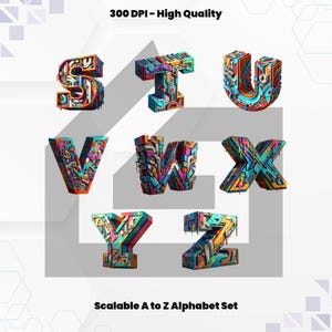 Graffiti Alphabet PNG Bundle: Colorful Street Art Doodle Letters ...