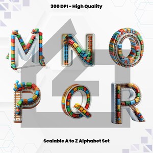 Toy Train Themed Alphabet and Numbers | 3D Sublimation PNG Clipart for ...
