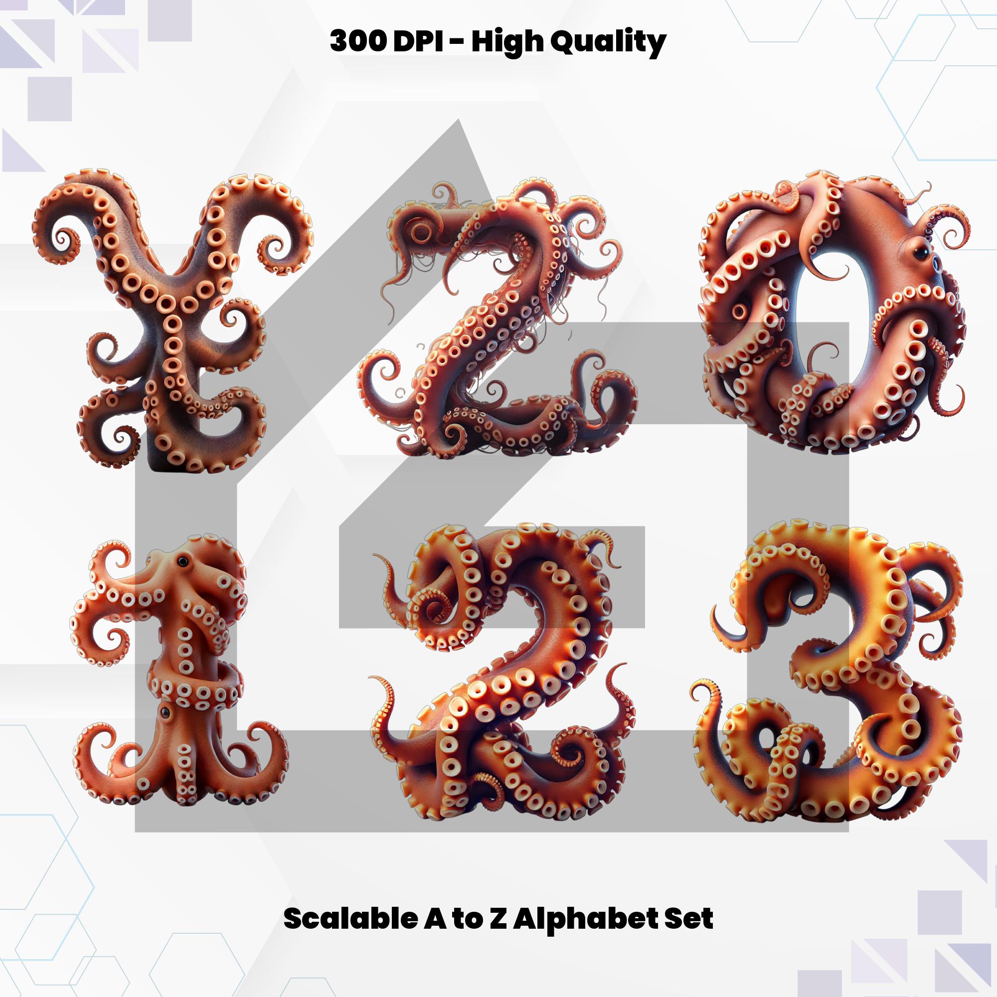 Octopus Png Clipart Octopus Letters Octopus Font Alphabet Png Doodle ...