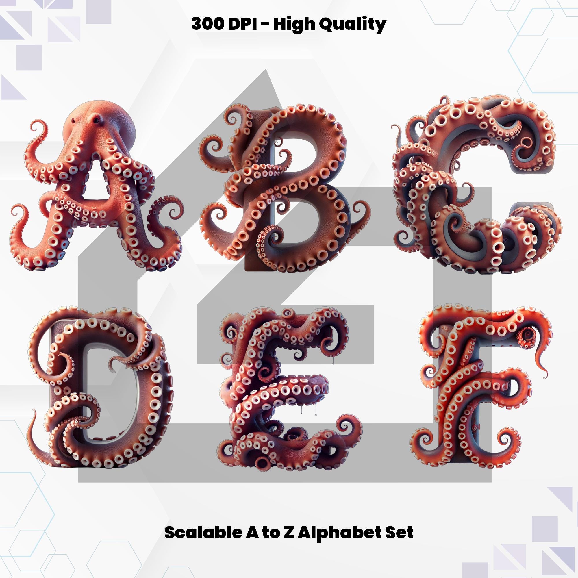 Octopus Png Clipart Octopus Letters Octopus Font Alphabet Png Doodle ...