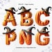 Halloween Pumpkin Witch Hat Alphabet PNG Clip Art Bundle (digital File ...