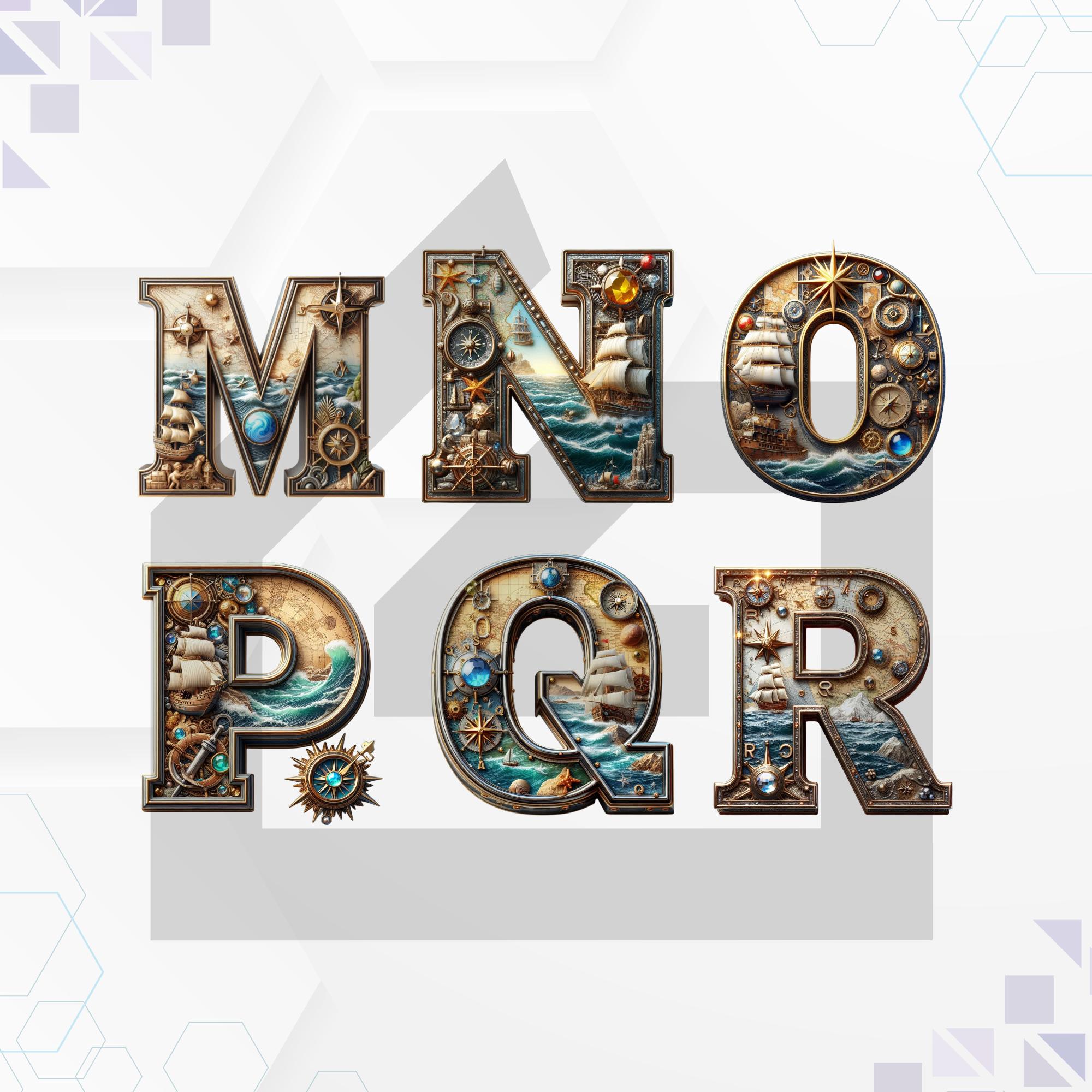 Marine Map Alphabet PNG: Ocean Wave Font, Nautical Letters (digital ...