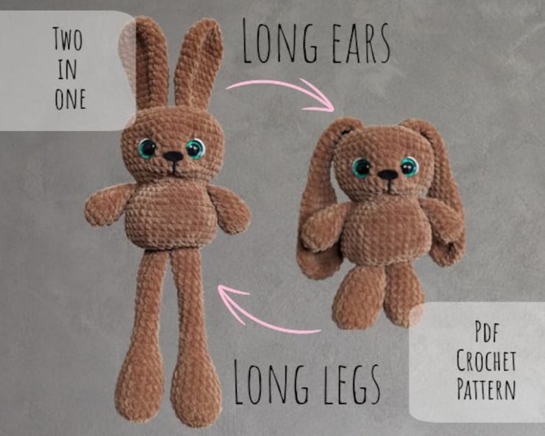 Bunny Longears Longlegs Crochet Pattern - Etsy