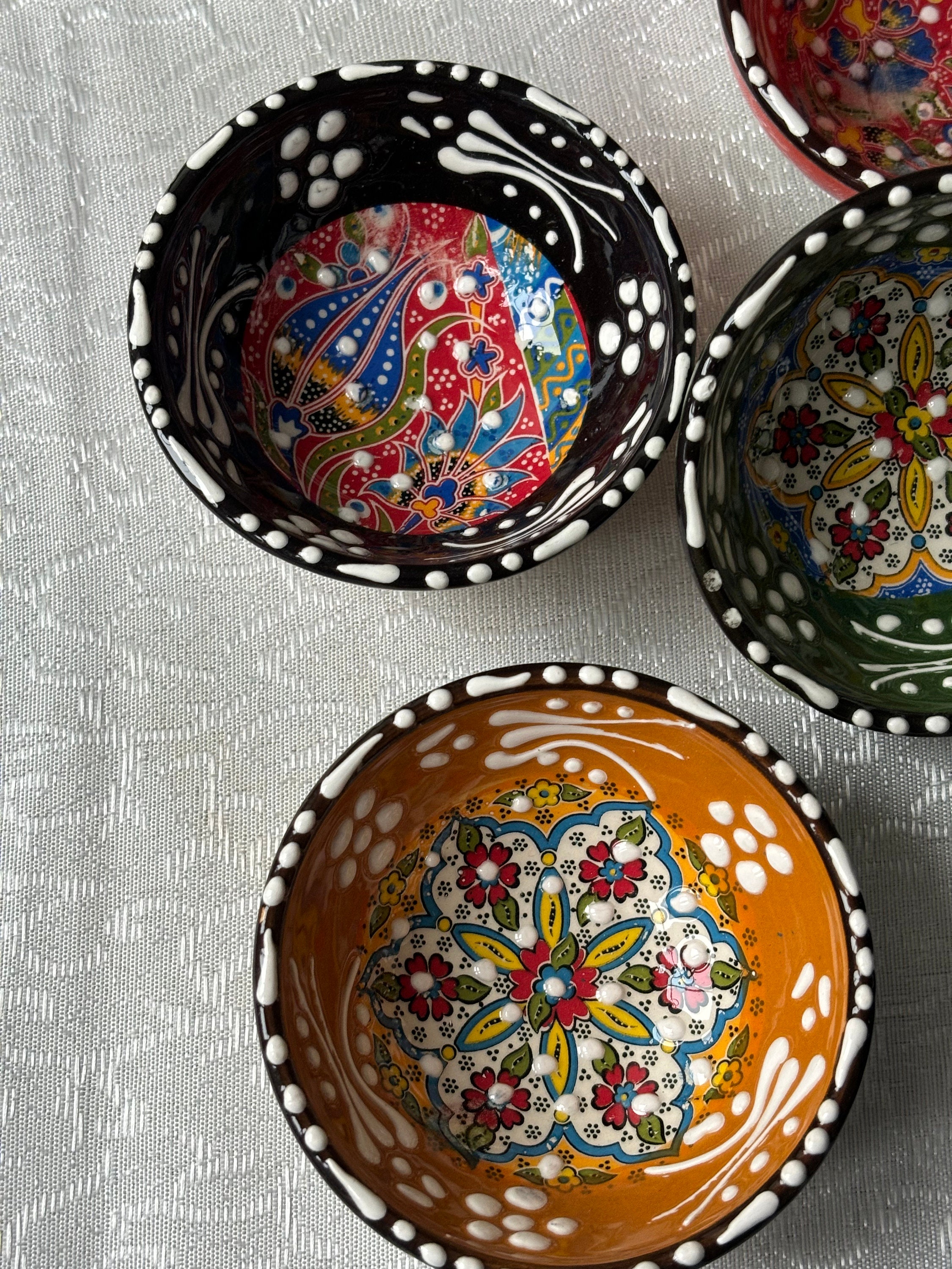 6x Turkish Handmade Ceramic Bowl,decorative Tile Bowl, Salad Serving ...