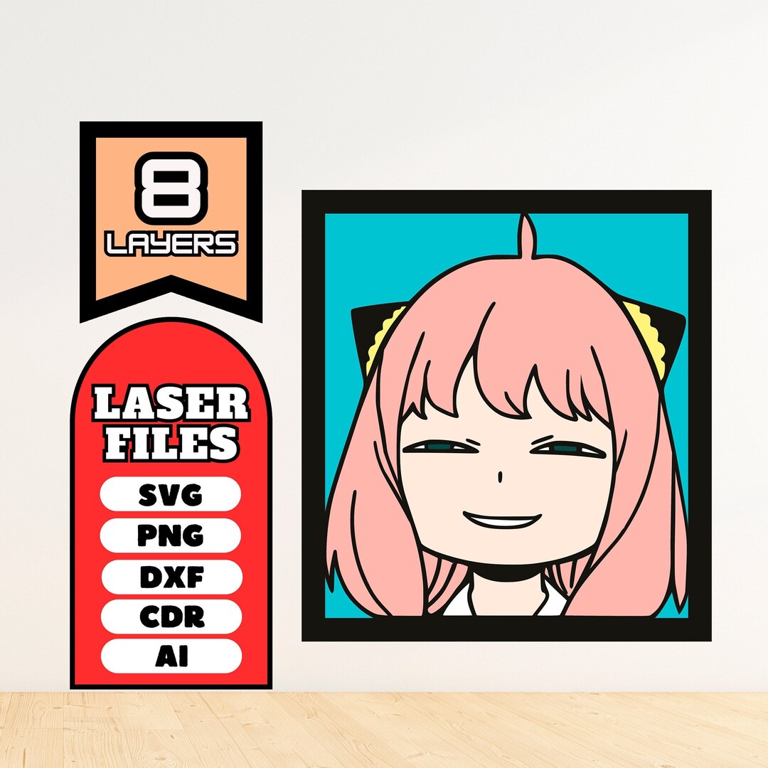 Anya Forger Spy X Family Multilayer SVG 6 Layers File for Laser Cutting ...