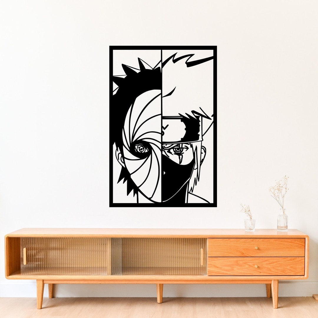Obito Kakashi Naruto Anime Wall Art Decor File for Laser Cutting ...