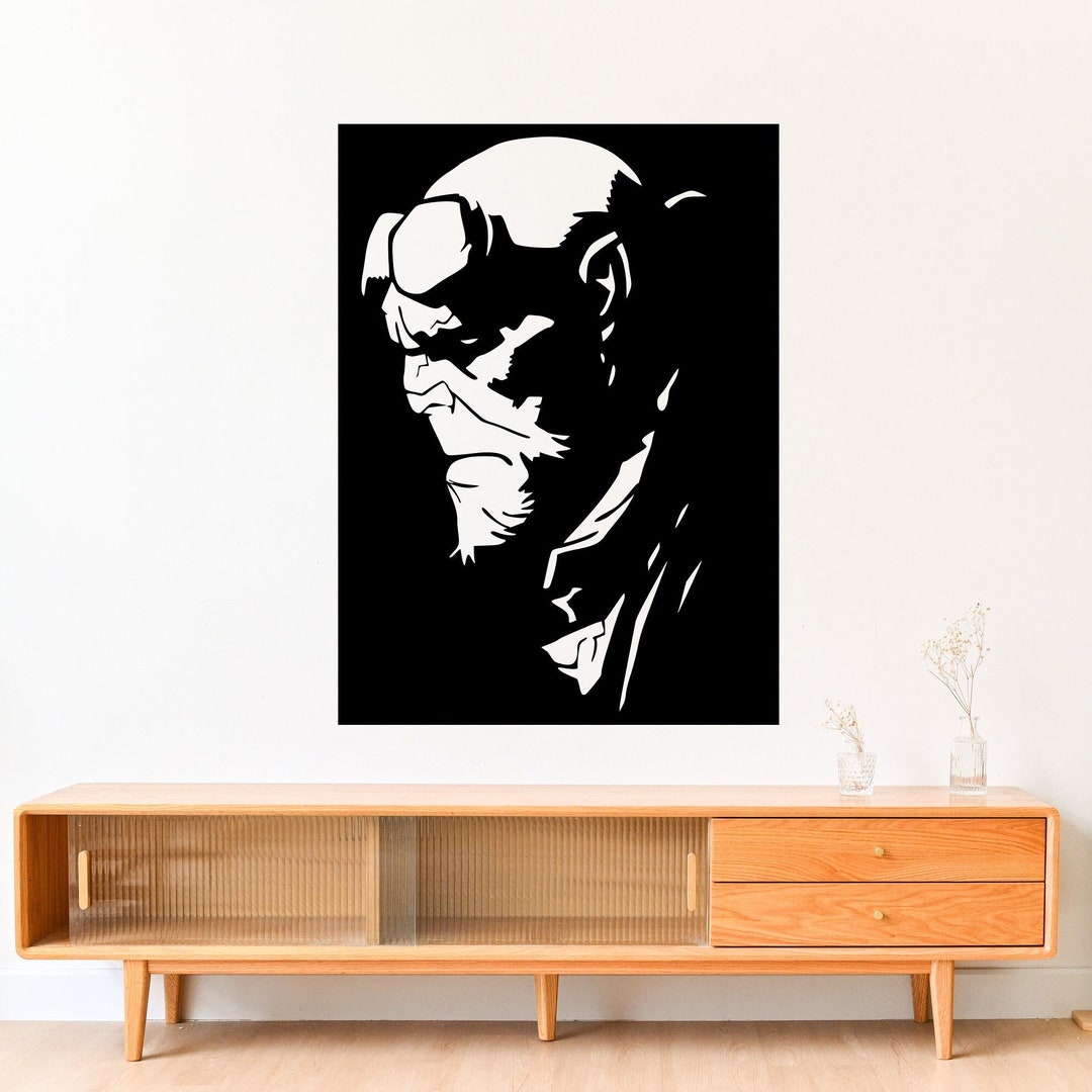 Hellboy Silhouette Wall Art Decoration Comic File for Laser Cutting ...