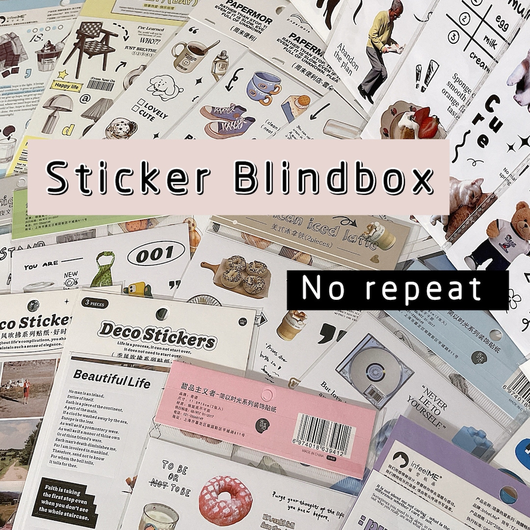 Korean Style Sticker Blindbox Bling Bag Grab Bag, No Repeat Simple ...