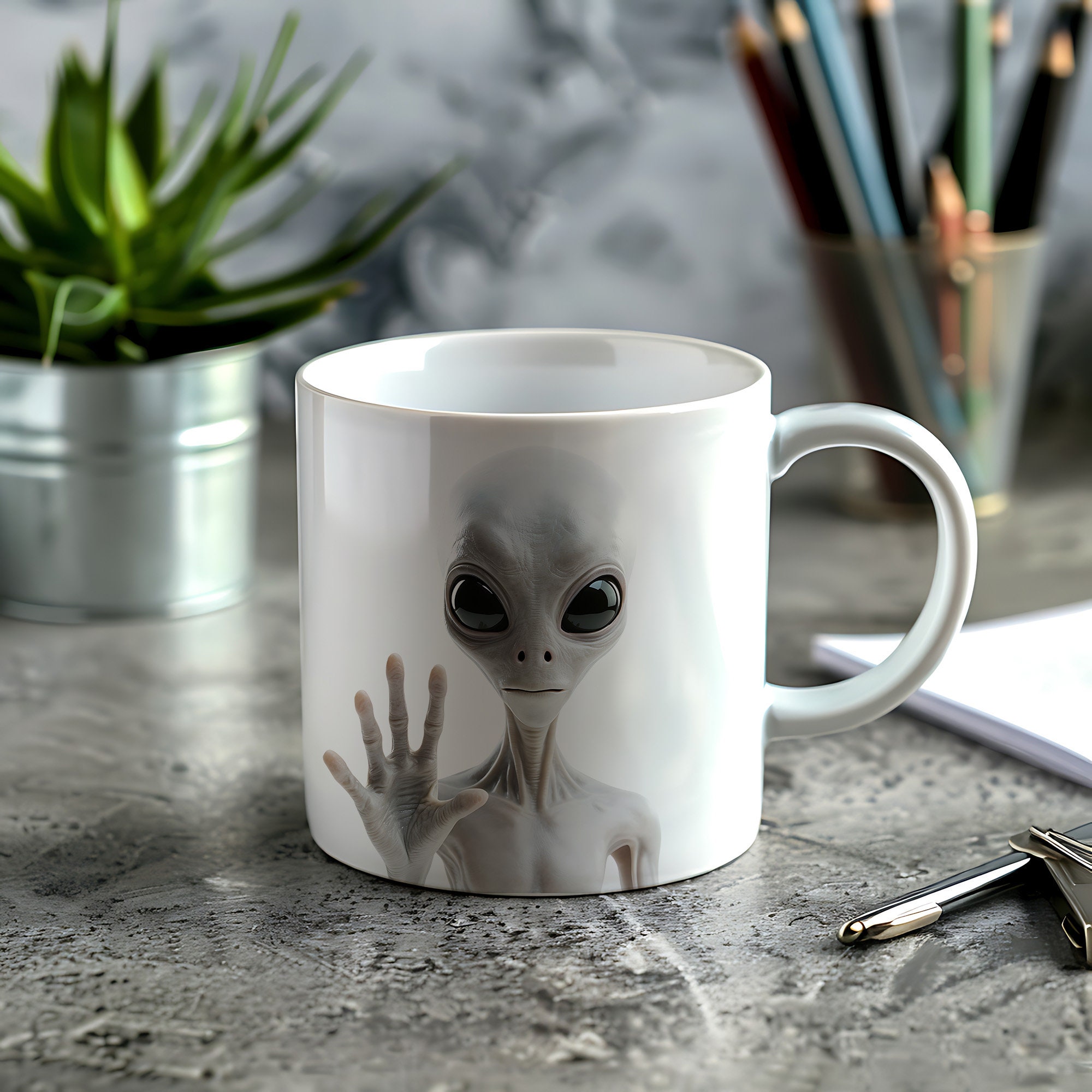 10 PNG Alien Waving Designs With the Concept of Hello World for Use in ...