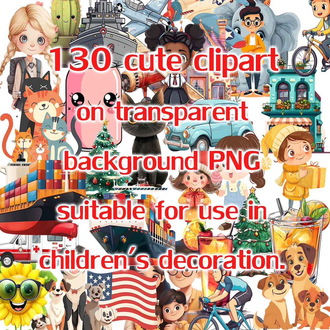 130 Cute Clipart Images on Transparent Background PNG, Suitable for Use ...