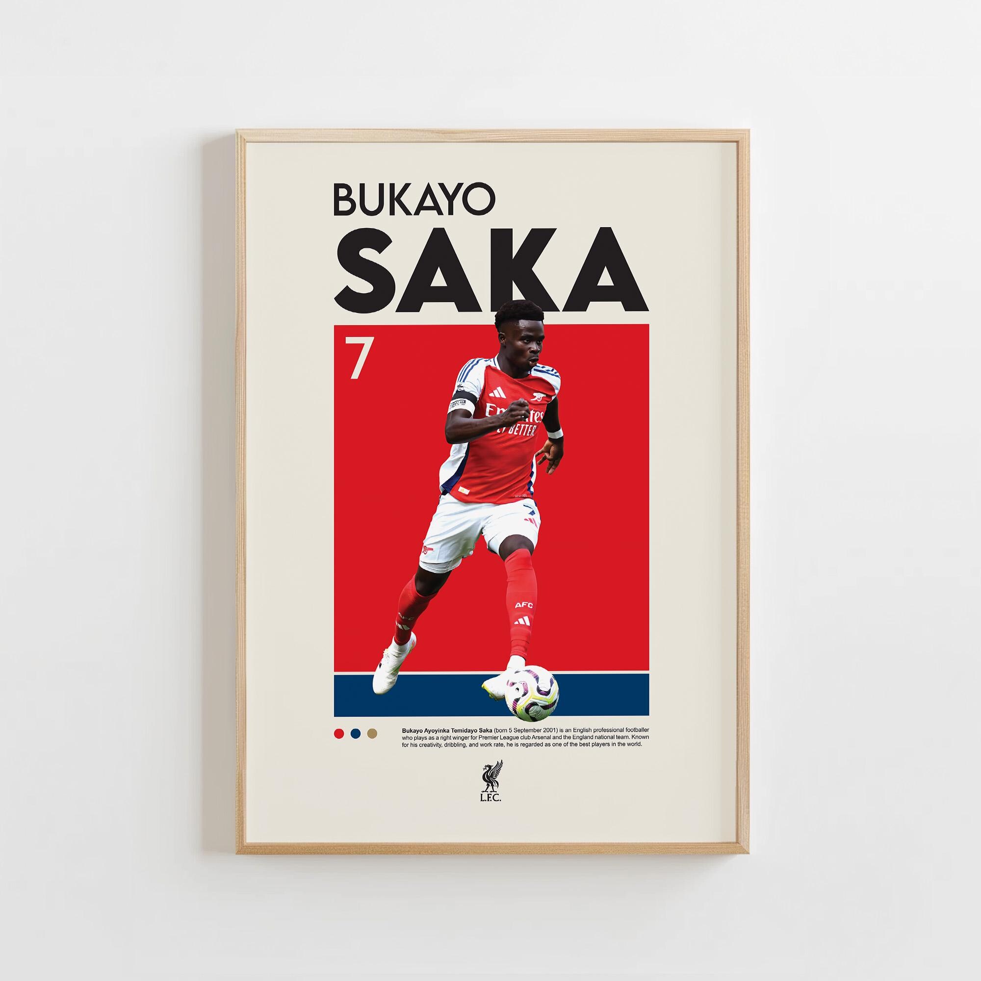 Bukayo Saka Poster, Arsenal Poster, Football Fan Gift, Gift Poster ...