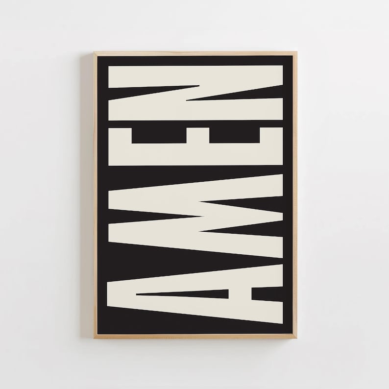 Amen Poster, Jesus Poster, Christian Poster, Christian Gifts, Retro ...