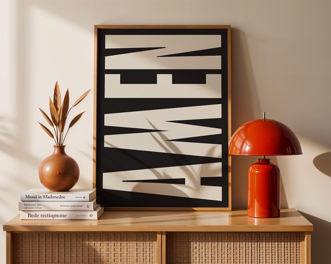 Amen Poster, Jesus Poster, Christian Poster, Christian Gifts, Retro ...