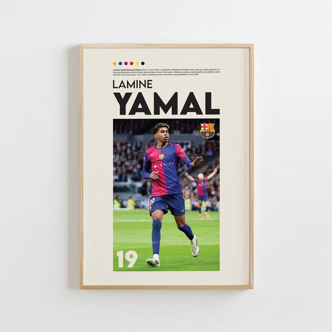 Lamine Yamal Poster, Barcelona Poster, Lamine Yamal Print Art, Football ...