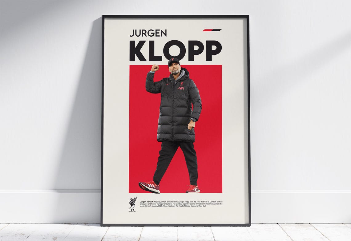 Jurgen Klopp Poster, Liverpool Poster, Football Poster, Soccer Poster ...