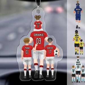 Custom Football Dad Car Hanger, Dad Key Chain, Personalised Football ...