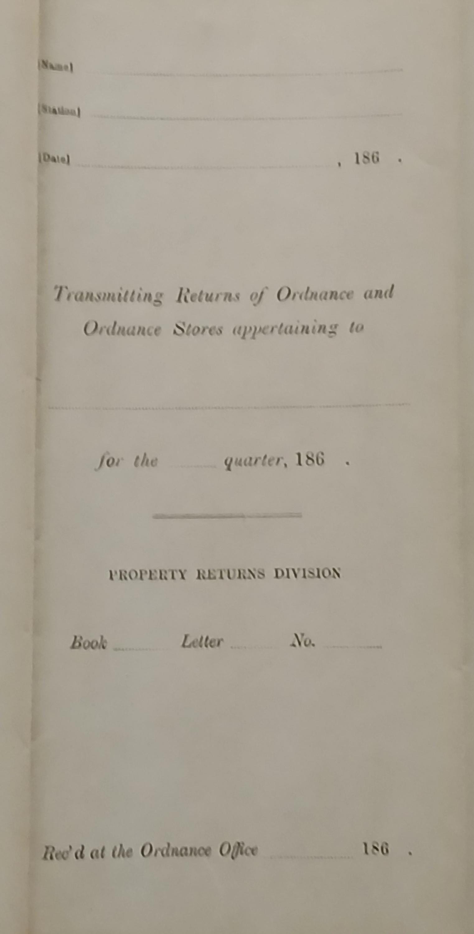 1863 Civil War Blank Union Ordnance Return Form B.27 - Etsy