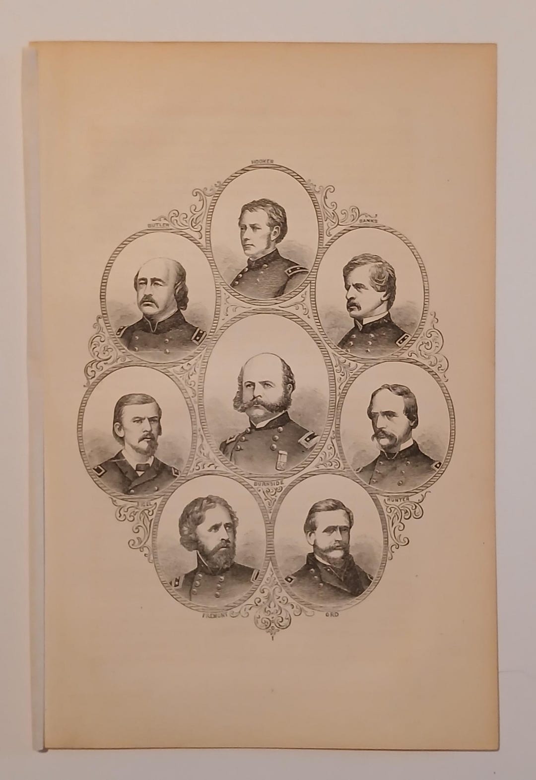 1865 Civil War Union Generals Portrait Print, Antique Military History ...
