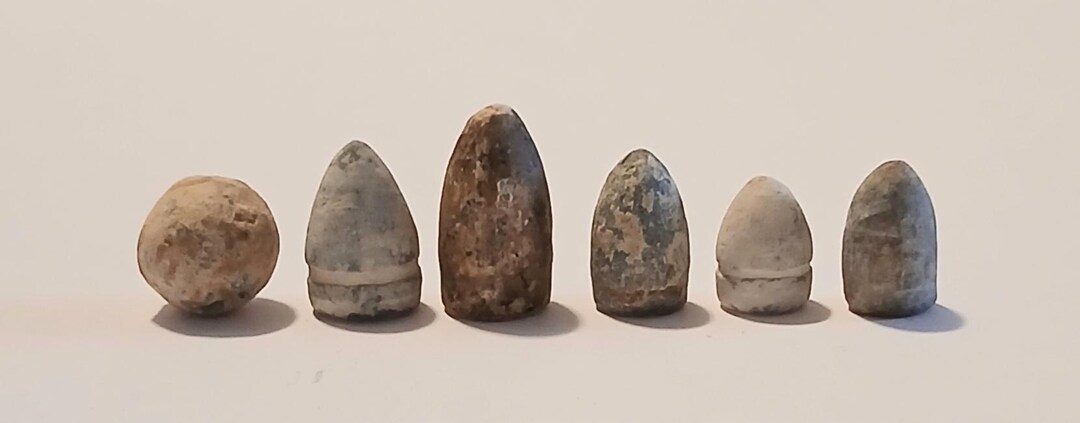 Civil War Set of 6 Confederate/union .36 & .44 Cal Pistol Bullets - Etsy