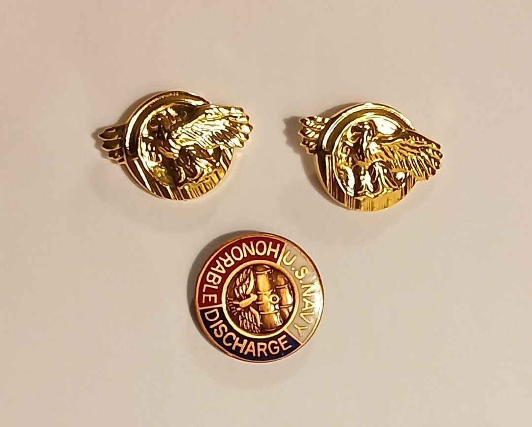 Vtg 1980s U.S. Navy "ruptured Duck" Honorable Discharge Pin Set - Etsy