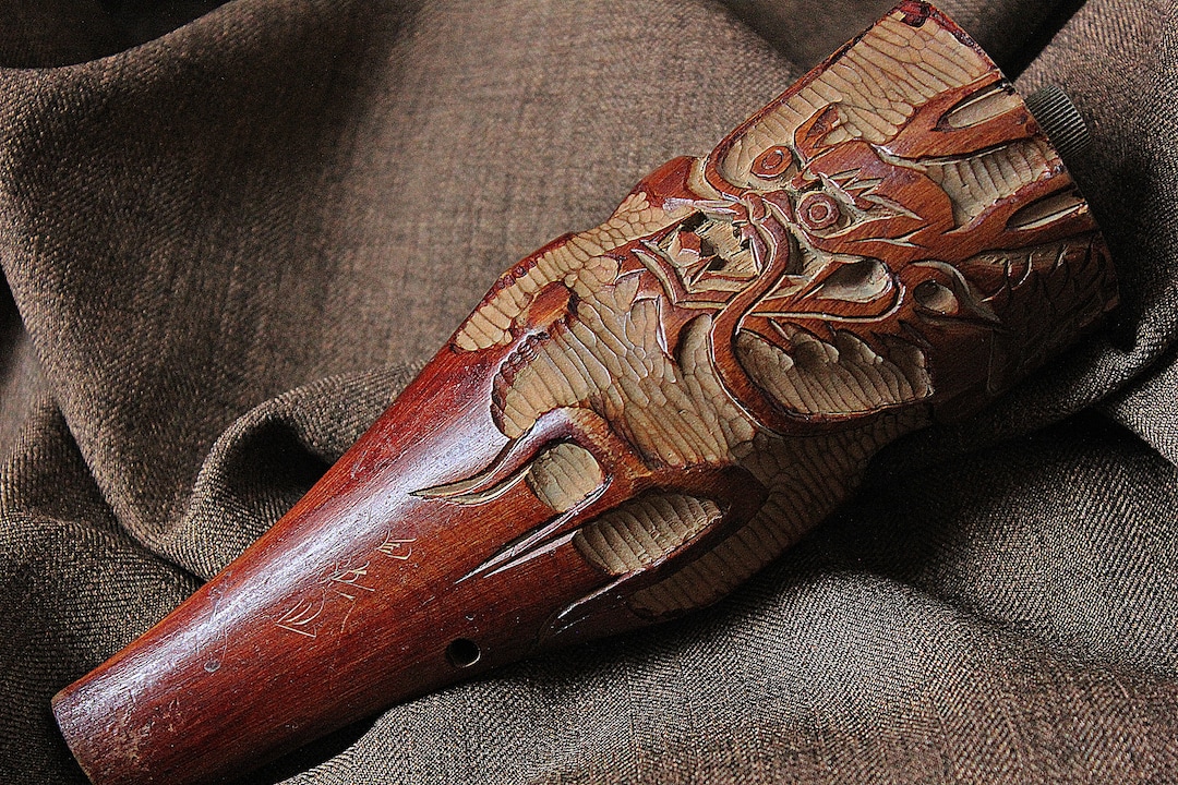Japanese Hand Carved Wood Cigarette Holder.japanese Antique.japanese ...