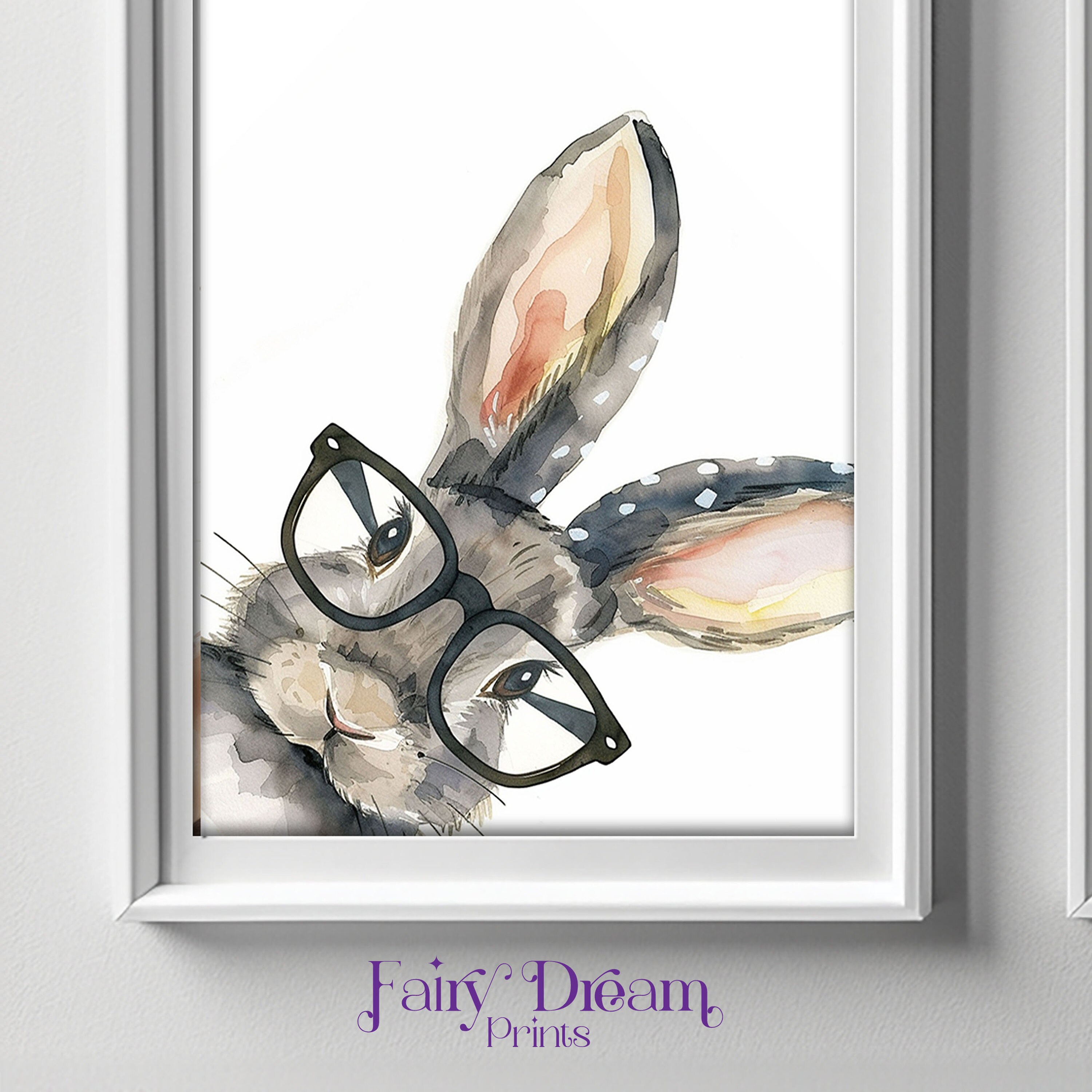 Cute Bunny Nursery Print, Neutral Nursery Decor, Baby Rabbit Nursery ...