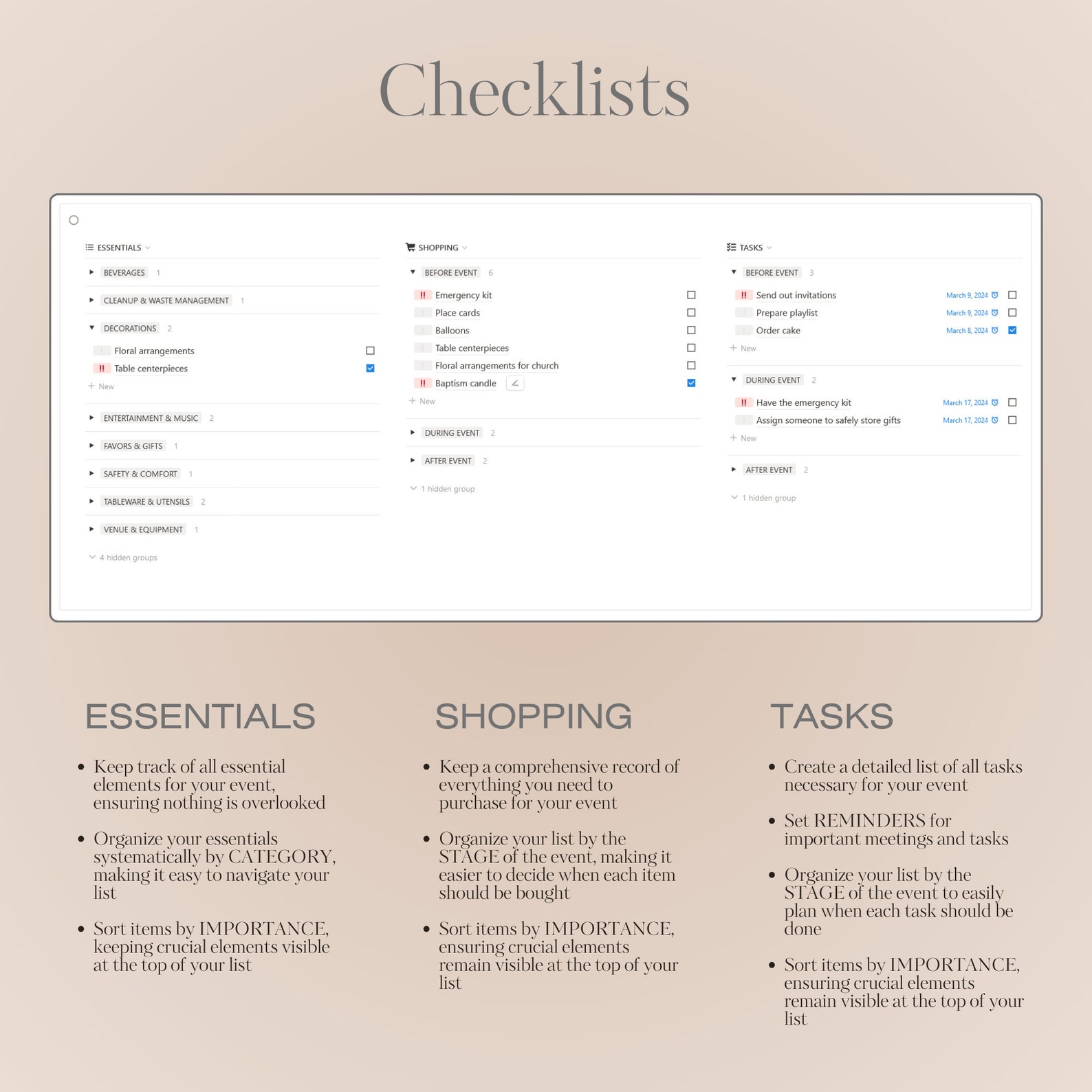Notion Event Planner, Notion Event Organizer, Digital Event Planner ...