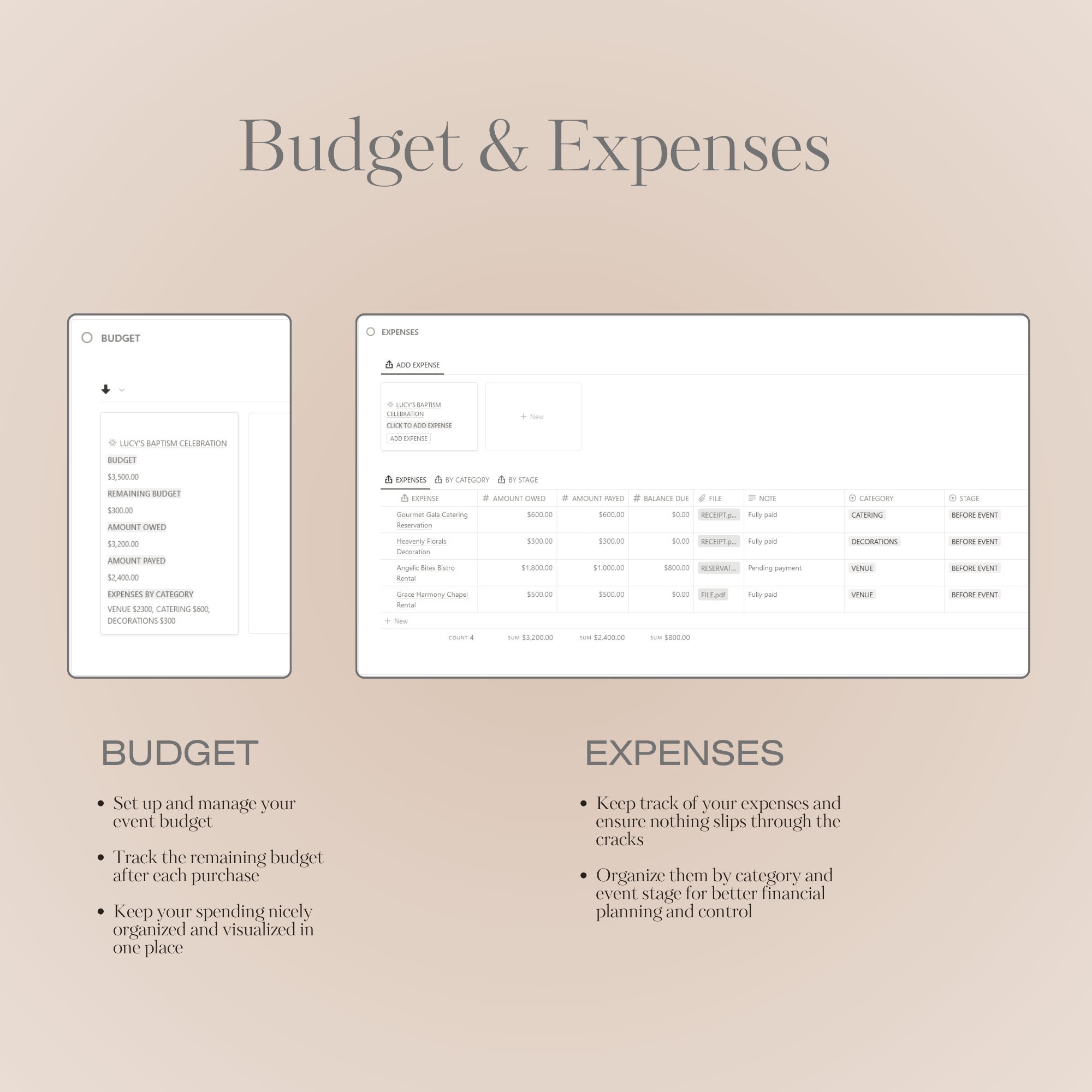 Notion Event Planner, Notion Event Organizer, Digital Event Planner ...