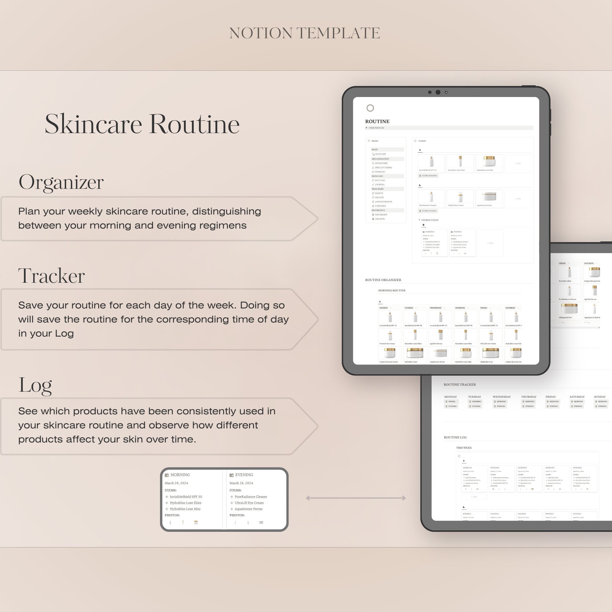 Skincare Planner Notion Template, Skincare Routine Tracker, Digital ...